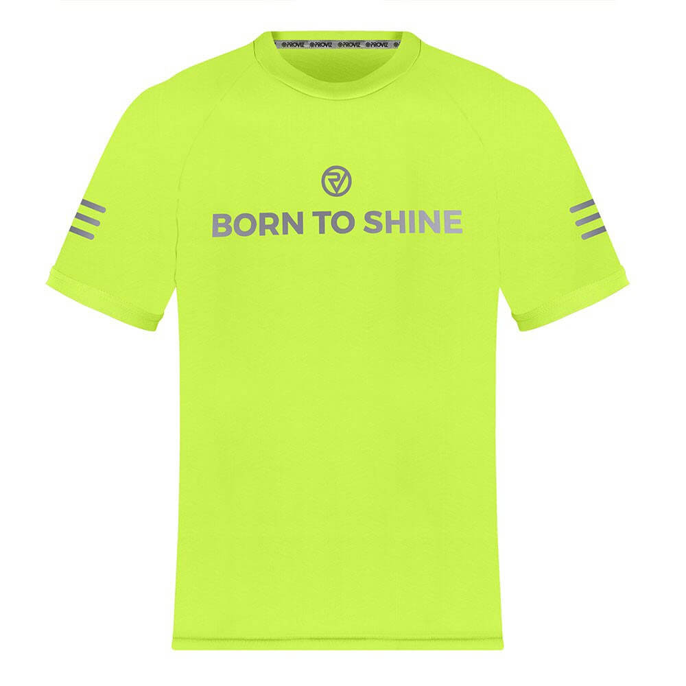 Men's Short Sleeve Running Top - Born to Shine by Proviz | Visible ...